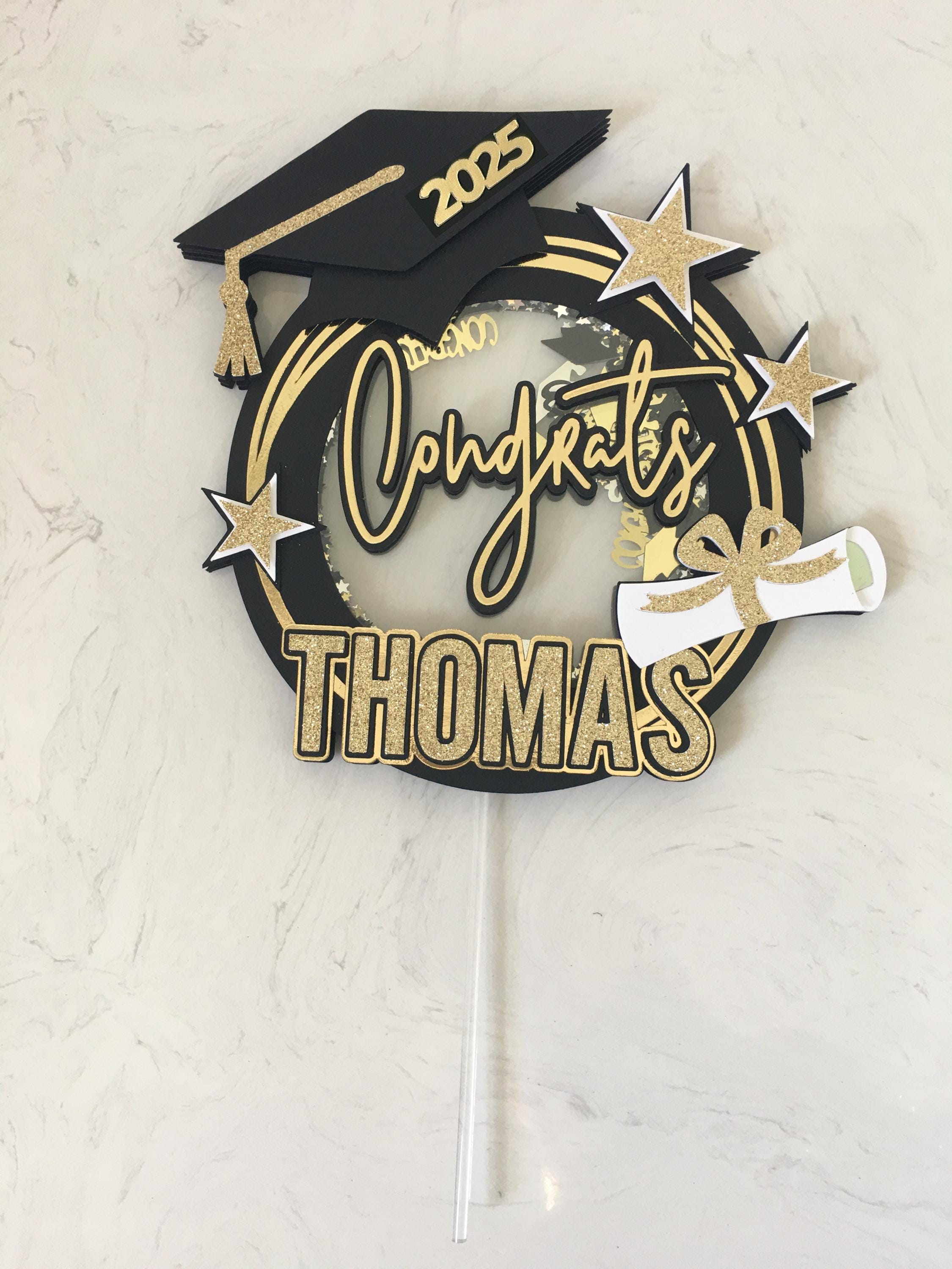 Custom Graduation Shaker Cake Topper: Personalized Party Decor - Etsy