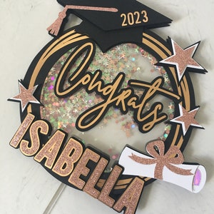 Custom Graduation Shaker Cake Topper Graduation Cake Topper - Etsy