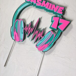 Custom Headphones Cake Topper, Birthday Cake Topper, Music Cake Topper ...