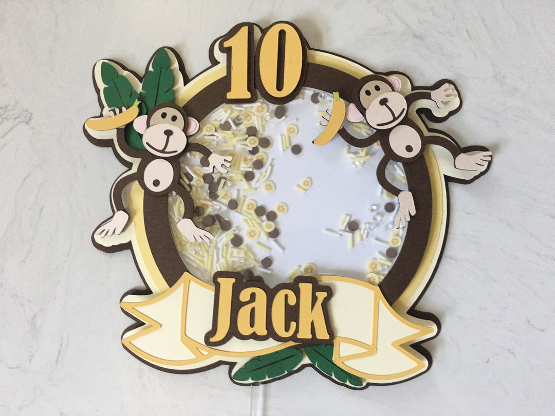 Custom Monkey Cake Topper, Birthday Cake Topper, 3D Cake Topper, Monkey ...