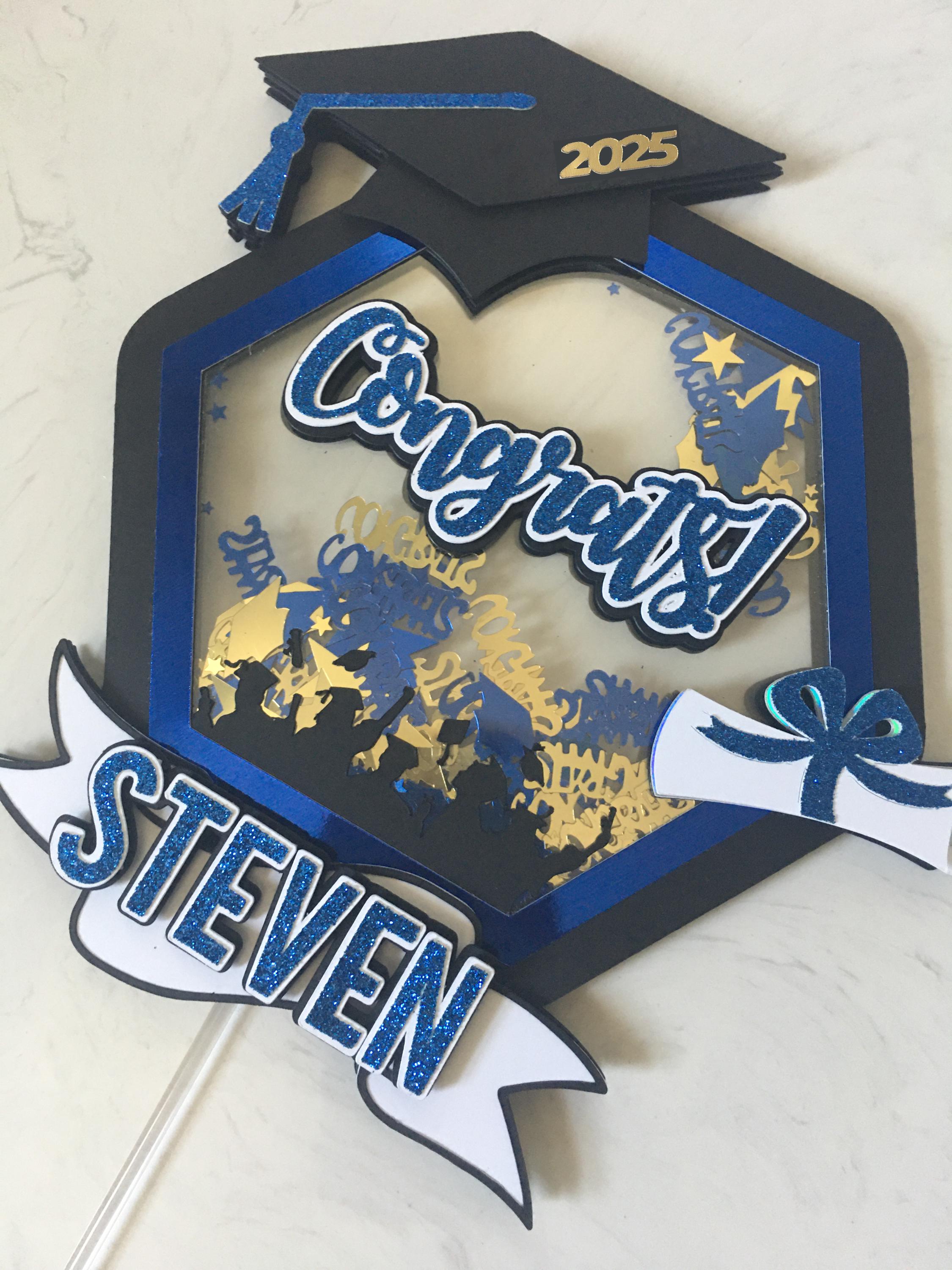 Custom Graduation Shaker Cake Topper: Personalized Congrats Sign - Etsy