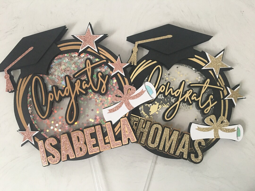 Custom Graduation Shaker Cake Topper Graduation Cake Topper - Etsy