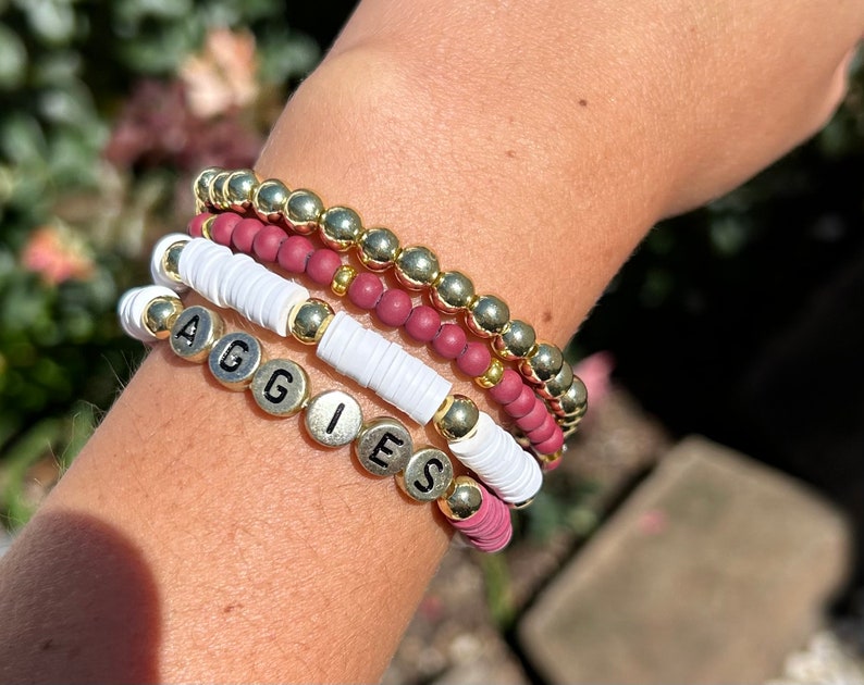 Texas A&M Bracelet Stack - Etsy