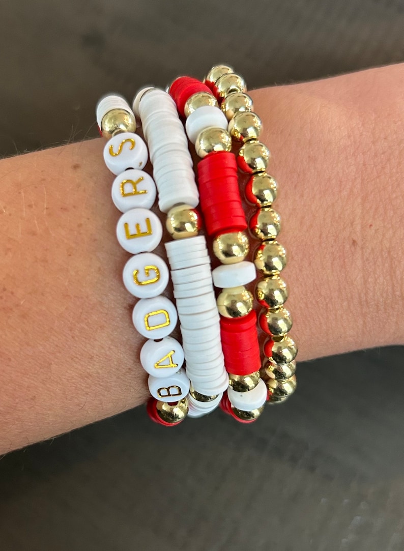 University of Wisconsin Bracelet Stack - Etsy