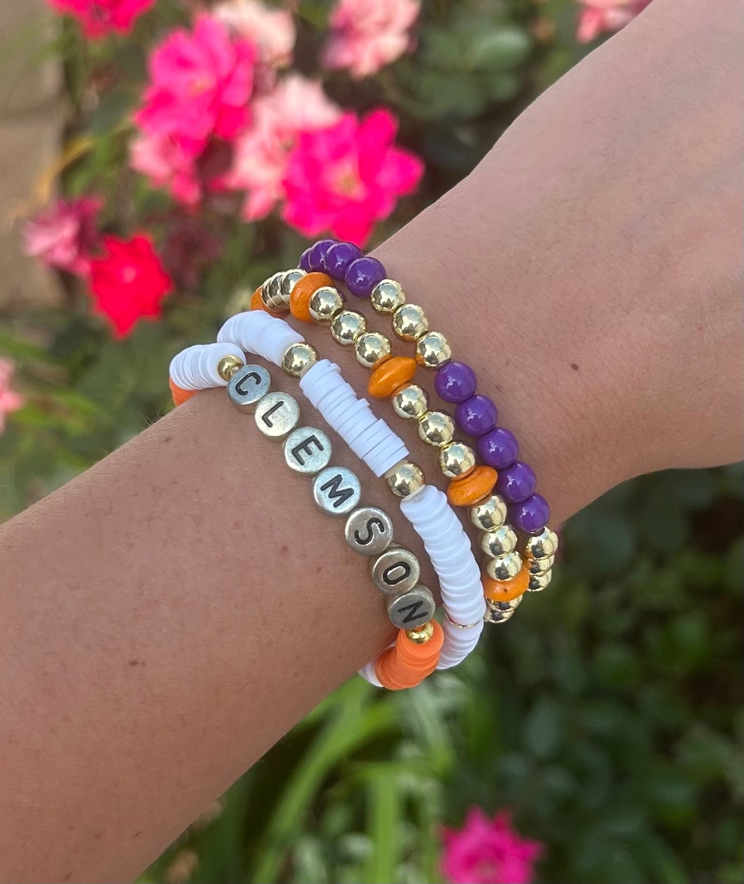 Clemson University Bracelet Stack - Etsy