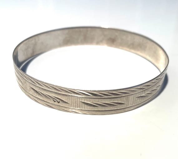 Antique silver Berber bangle - silver bangle - tribal… - Gem