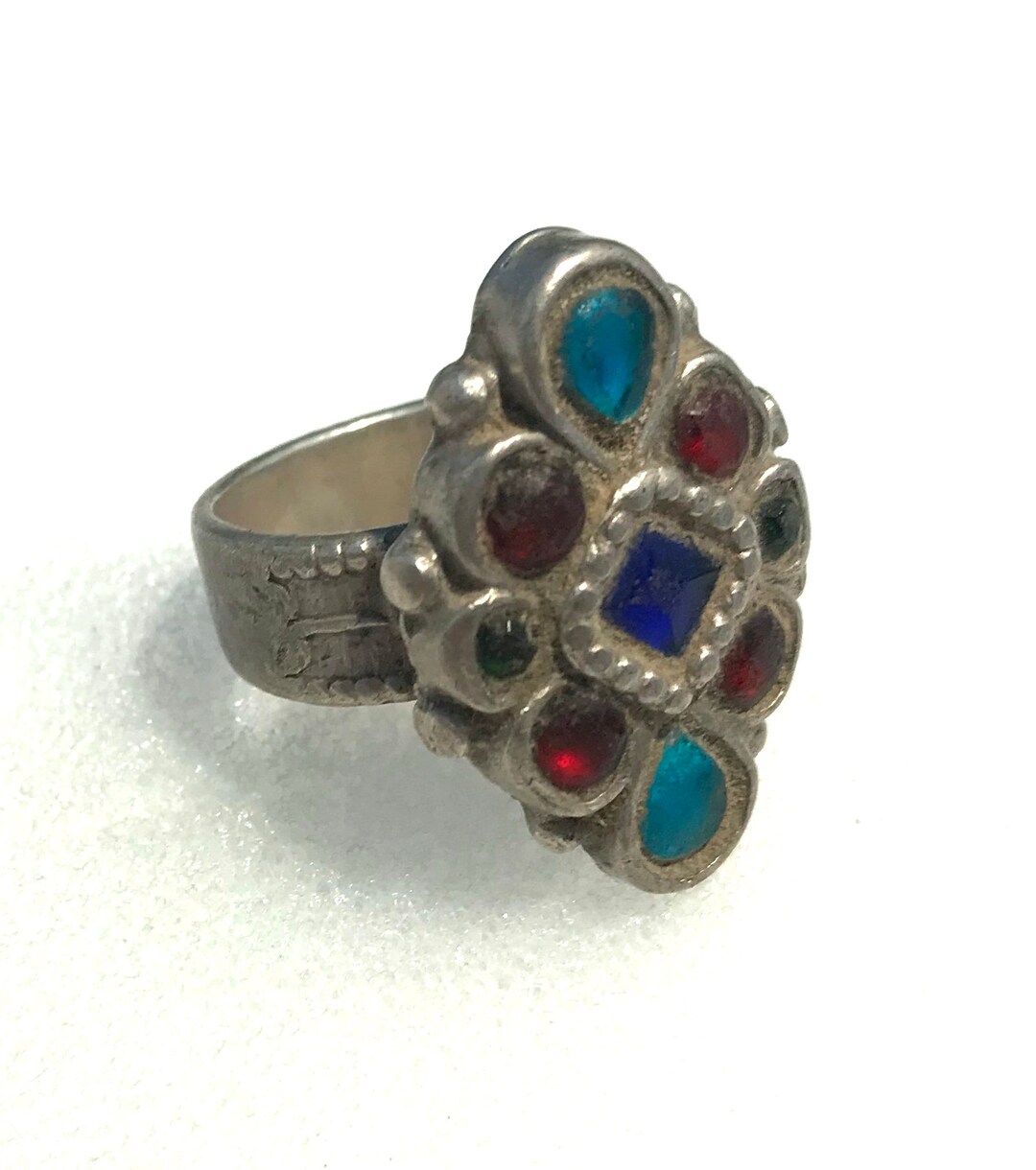 Size 7.5 Antique Silver Rajasthani Ring Antique Ring Tribal Ring Indian ...