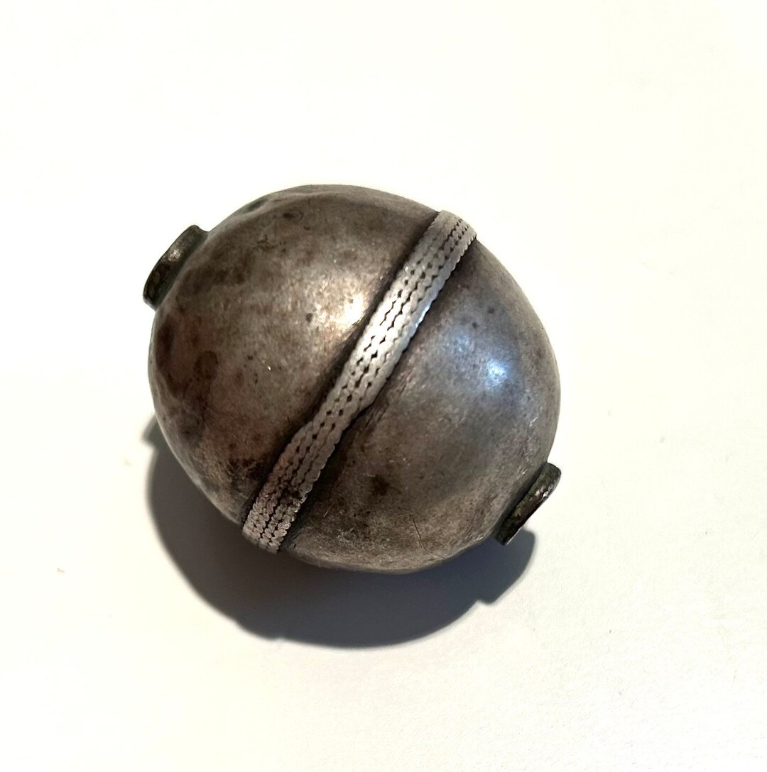 One Piece Antique Silver Turkmen Tribe Bead Silver Bead Tribal Bead ...