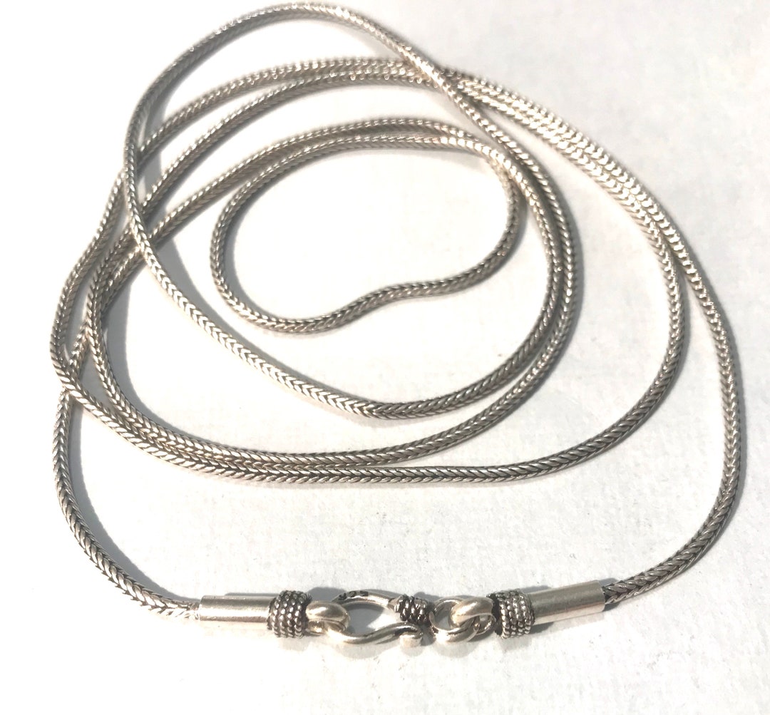 Sterling Silver Snake Chain Necklace: 20" Interchangeable Pendant Chain ...