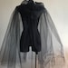 Black Short Tulle Hooded Cape, Ethereal Cloak, Witch Cape, Fantasy Cape ...