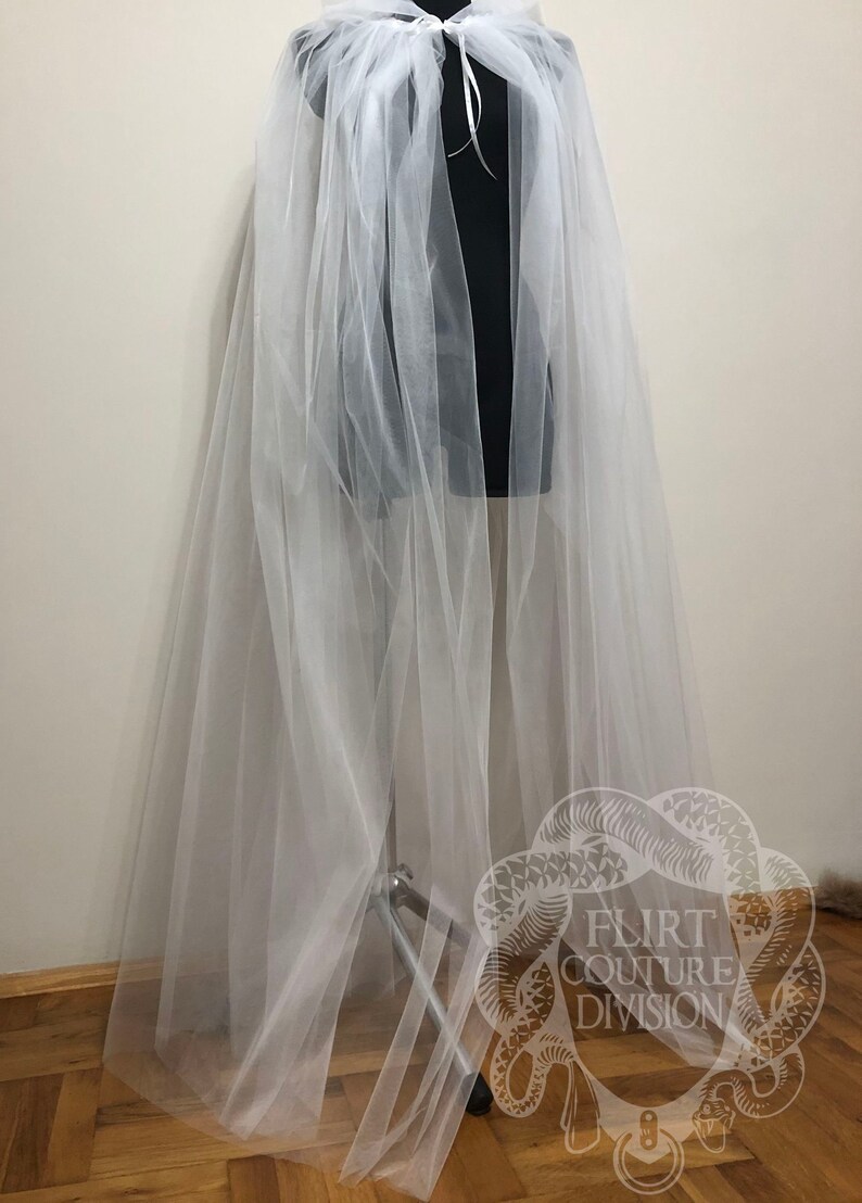 Black Tulle Cape White Tulle Cape Witch Cape Fantasy Cape | Etsy