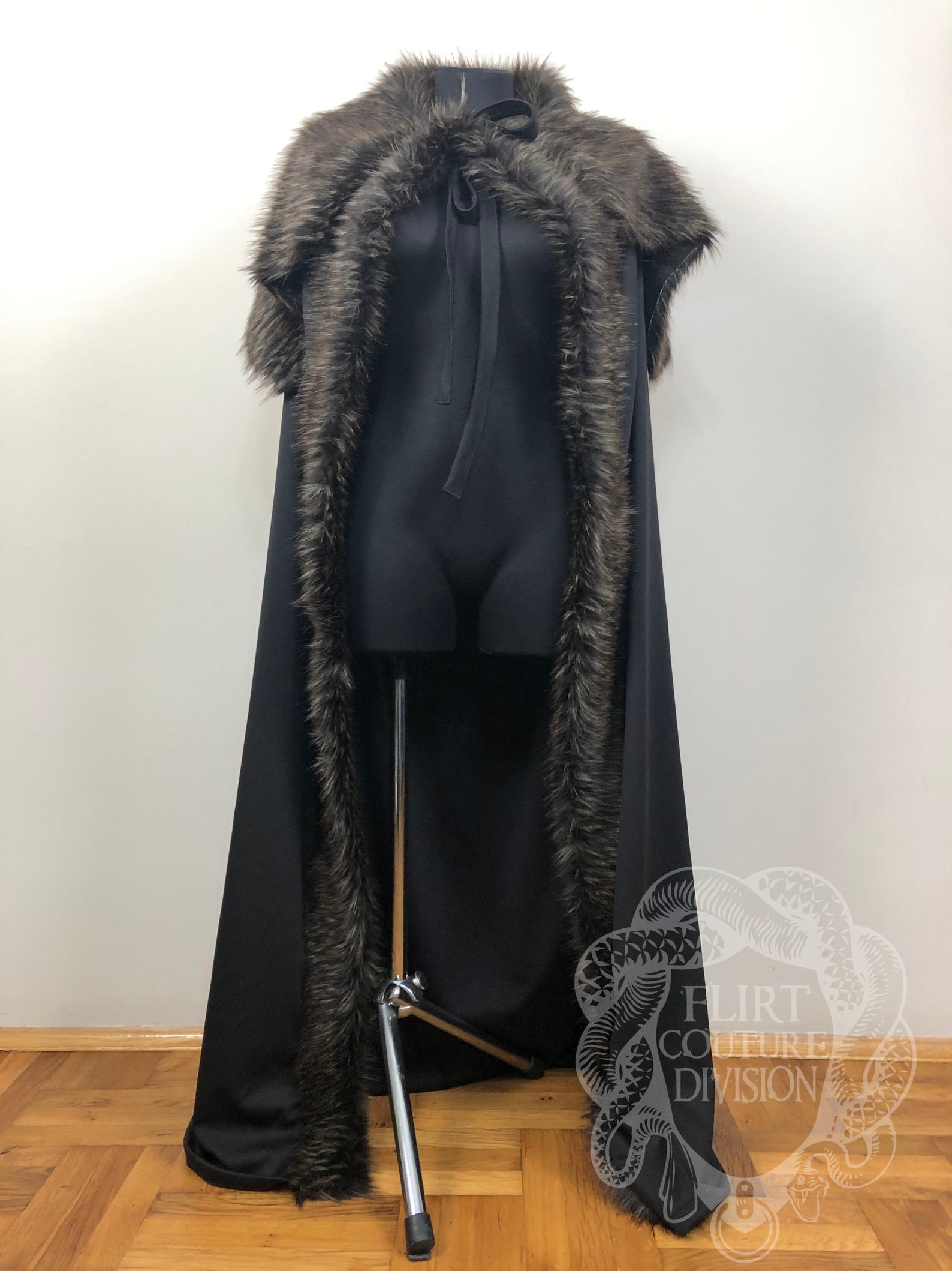 Black Cape Fur Collar Viking Cosplay Cape Fur Shoulder Drape - Etsy