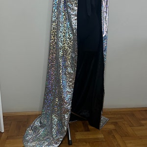 Silver Cape, Argent Hologram Cloak, Wizards Cape, Arm Wrestling ...