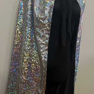 Silver Cape, Argent Hologram Cloak, Wizards Cape, Arm Wrestling ...