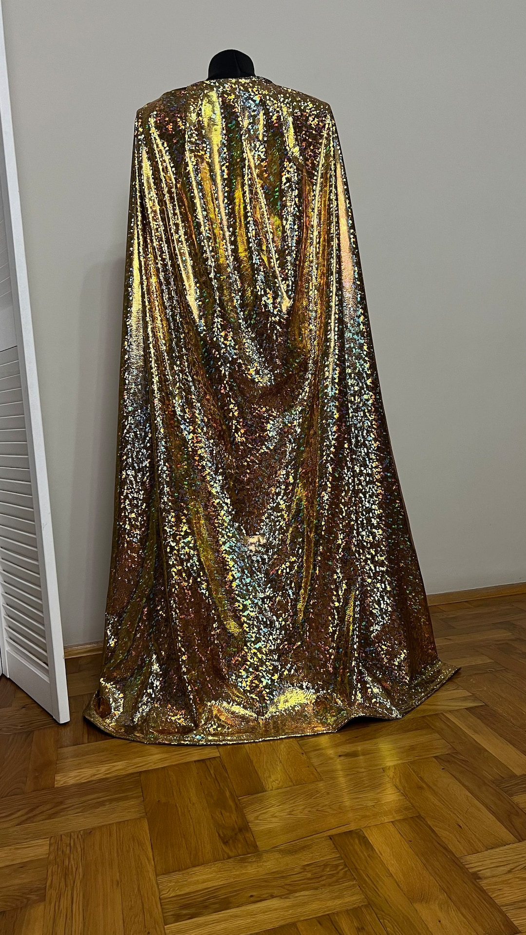 Gold Cape, Gold Hologram Cloak, Cloak, Arm Wrestling Cape, Medieval ...