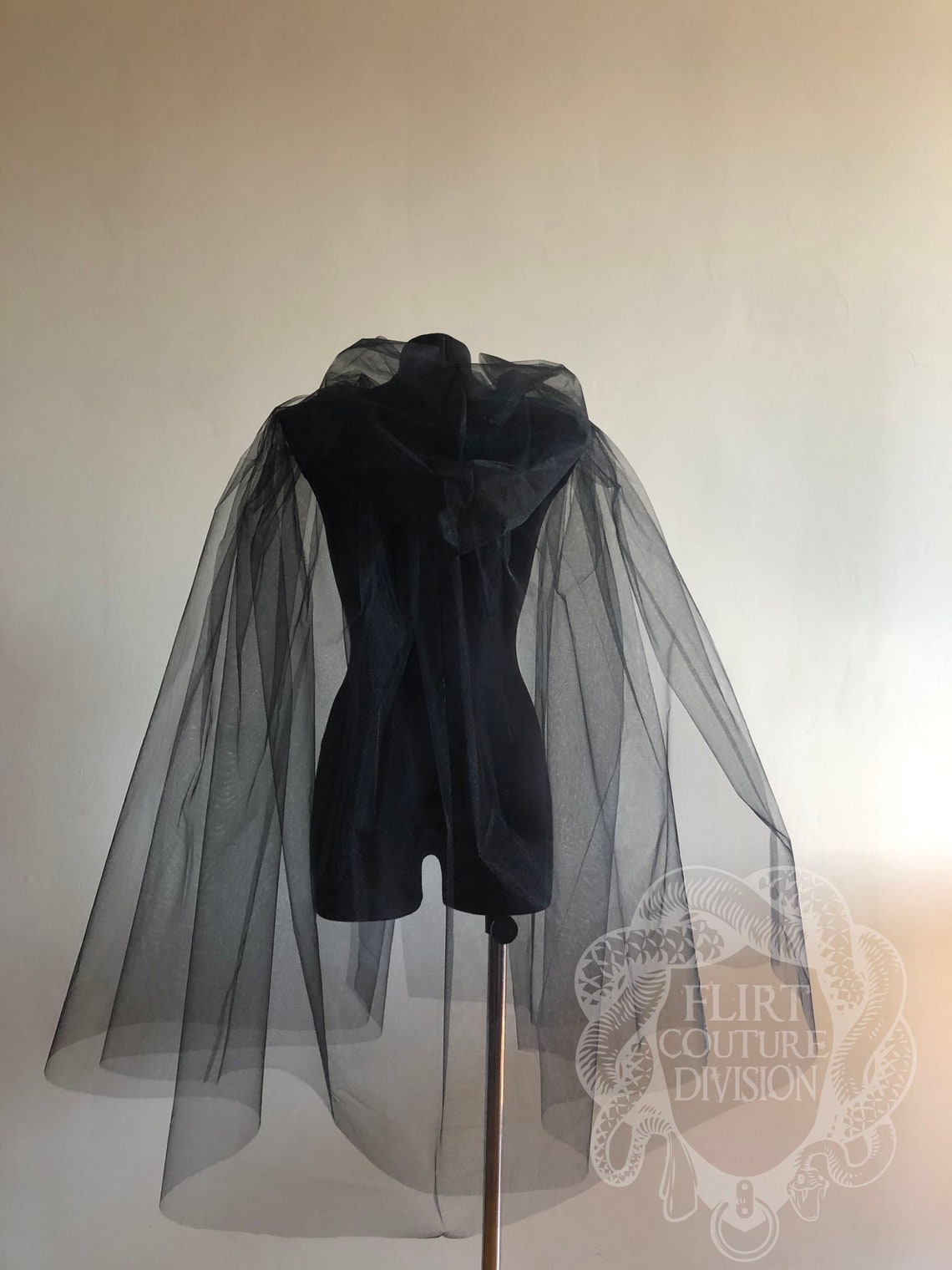 Black Short Tulle Hooded Cape Ethereal Cloak Witch Cape - Etsy