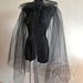 Black Short Tulle Hooded Cape Ethereal Cloak Witch Cape - Etsy