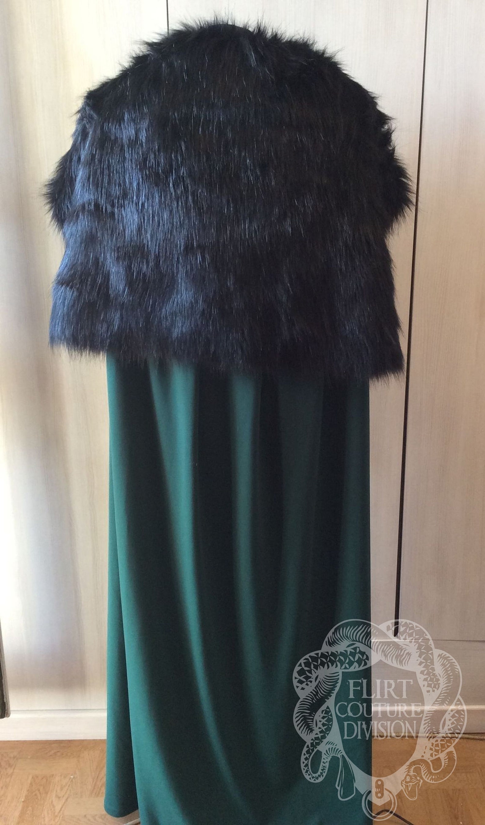 Fake Fur Collared Long Cloak, Wolf Cloak, Viking Cape, Pagan Celtic ...