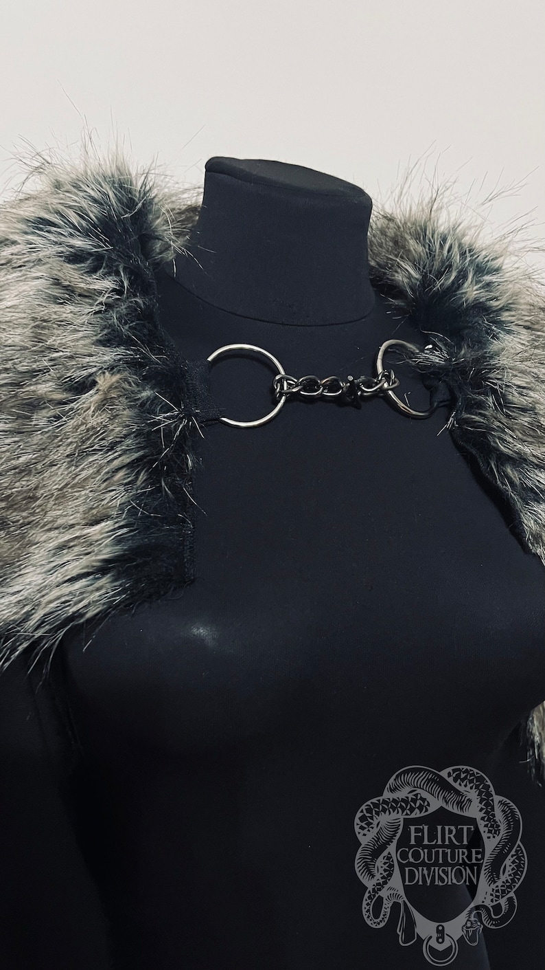 Fake Fur Collared Long Cloak, Wolf Cloak, Viking Cape, Pagan Celtic ...