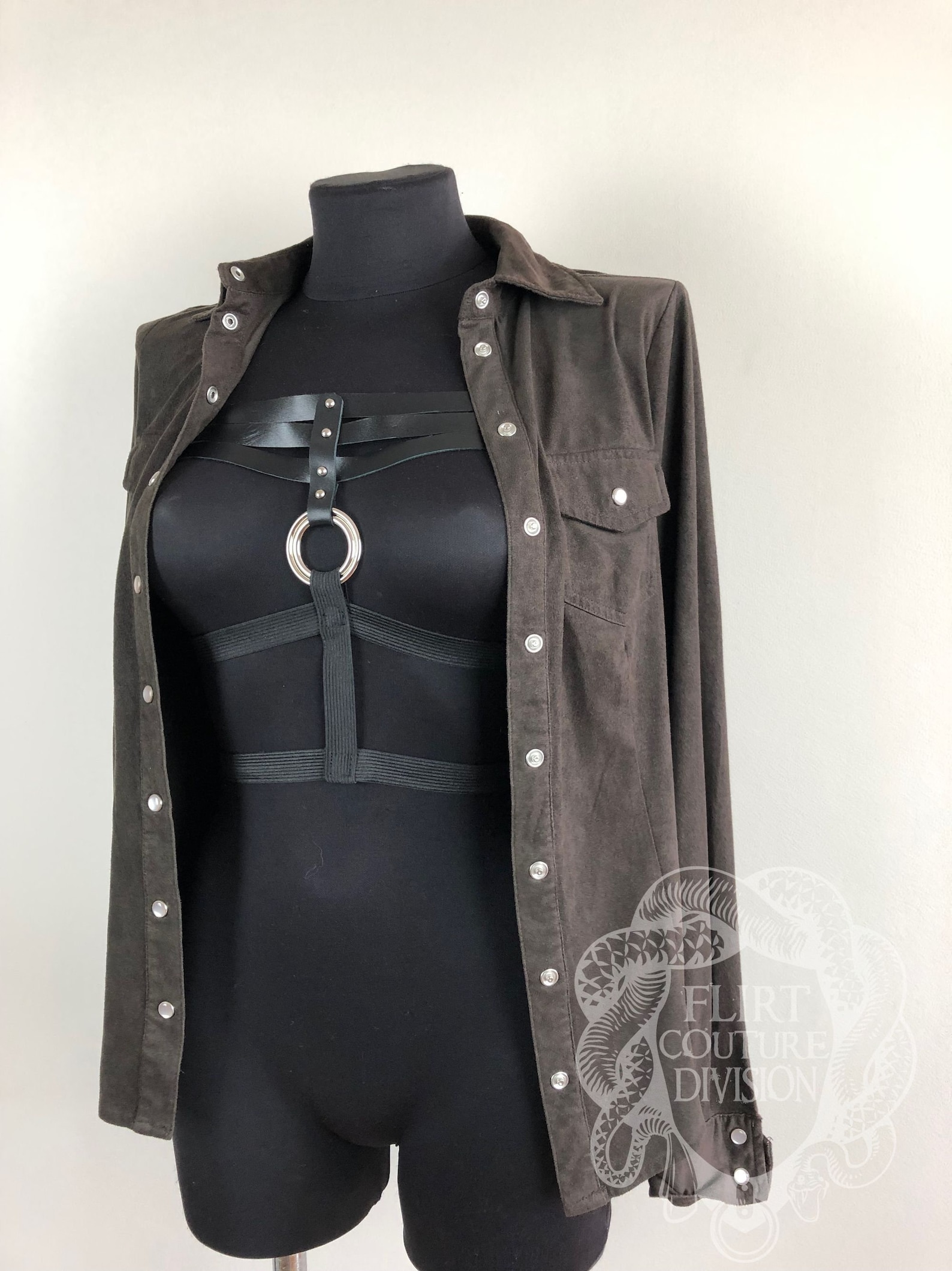 Leather Elastic Harness Open Cup Bra Harness Strappy Bra - Etsy