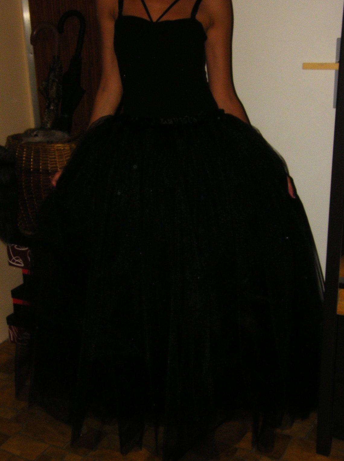 Adult Black Long Tulle Tutu Skirt Gothic Floor Lenght Tutu - Etsy