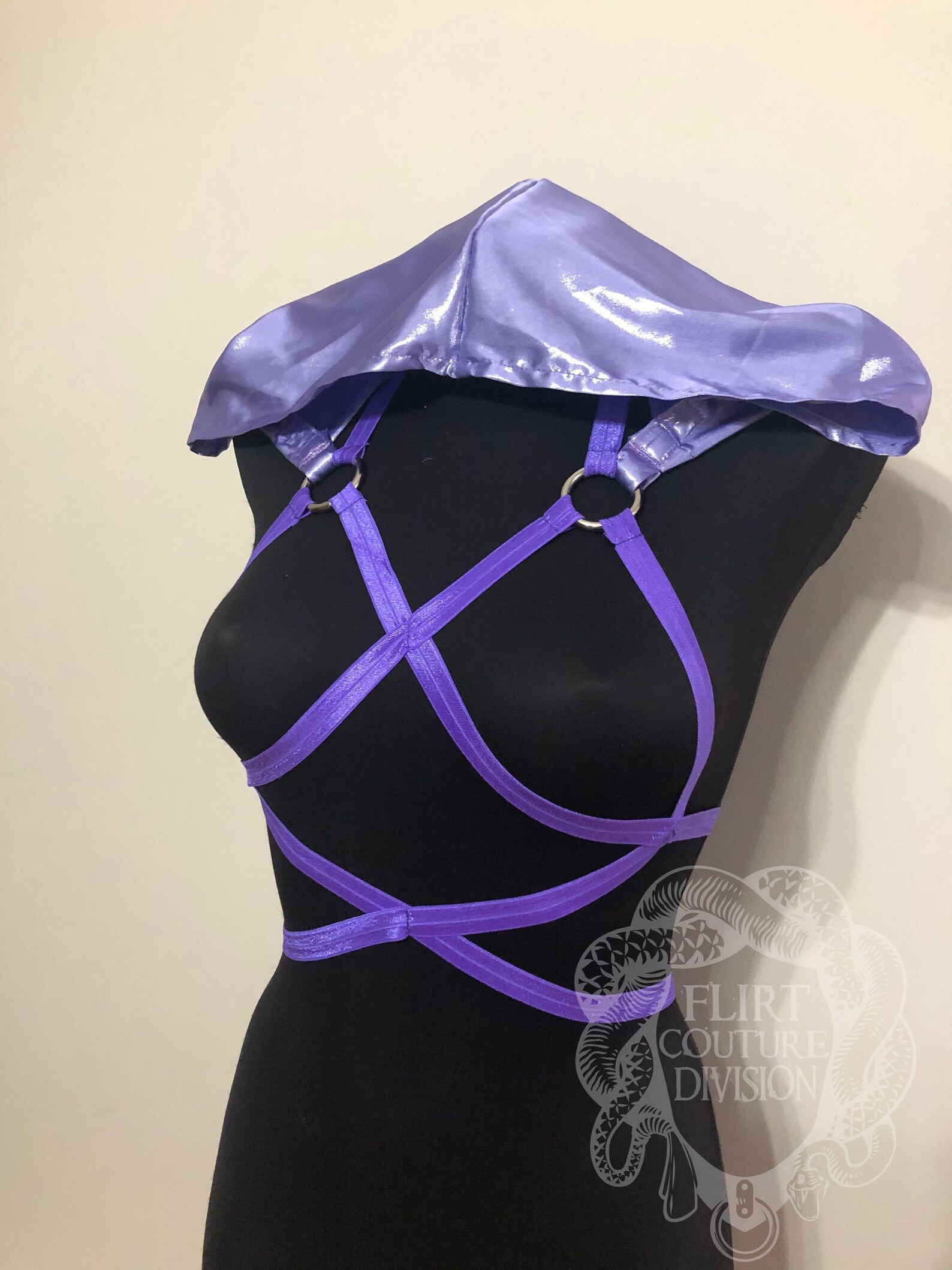Purple Hooded Harness, EDC Hooded Harness, Open Cup Harness Top, Plus ...