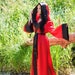 Satin Black Red Robe Ritual Robe Long Hooded Robe Monk | Etsy