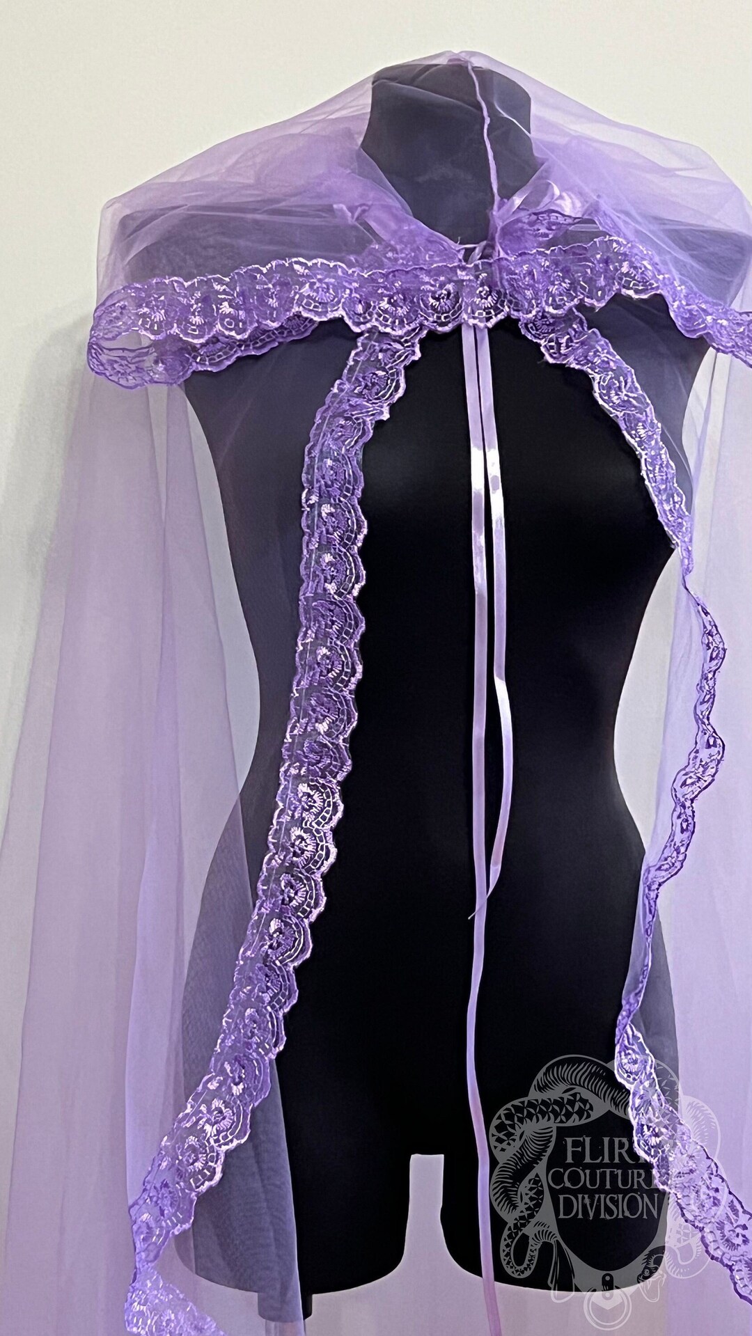Purple Tulle Hooded Cape, Purple Veil Cape, Lace Cape, Fantasy Cape ...