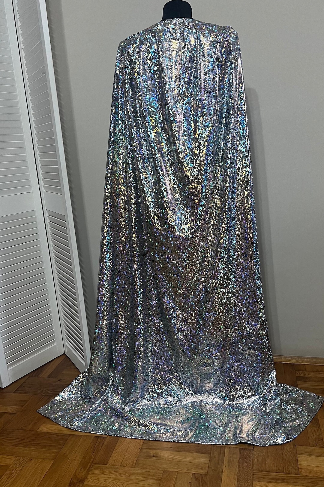 Silver Cape, Argent Hologram Cloak, Wizards Cape, Arm Wrestling ...