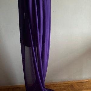 Violet Chiffon Hooded Cape, Dark Purple Silk Cape, Cosplay Cloak ...