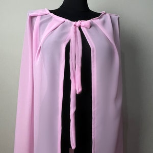 Baby Pink Chiffon Cape, Soft Cape, Silk Cape, Cosplay Cloak, Cathedral ...