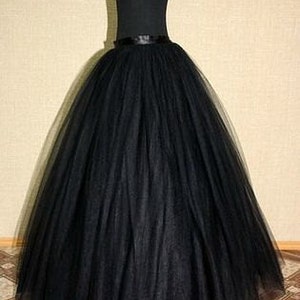 Adult Black Long Tulle Tutu Skirt Gothic Floor Lenght Tutu - Etsy