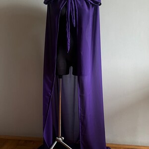 Violet Chiffon Hooded Cape, Dark Purple Silk Cape, Cosplay Cloak ...