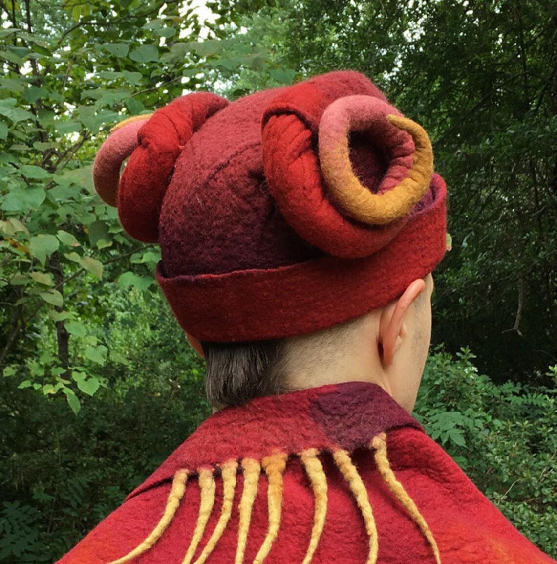 Rams Horn Cap Hand Felted Merino Hat | Etsy