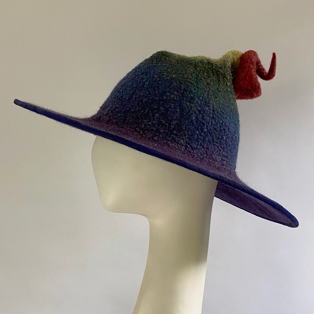 Rainbow Pride Witch/wizard Hat - Sparkly Rainbow With Curly Point ...