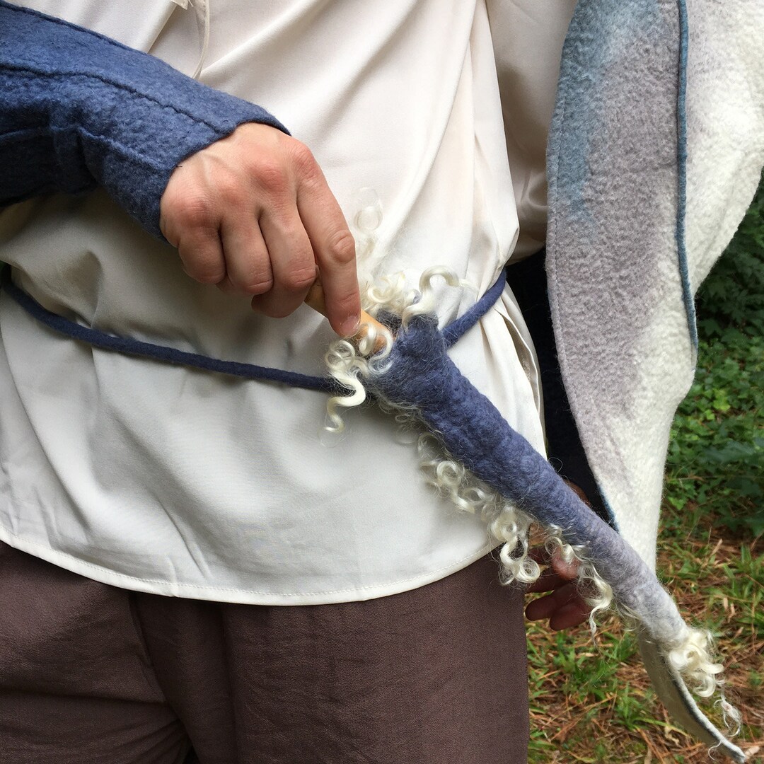 Fancy Wand Scabbard With Belt and Curls - Hand Felted Merino Wool - Etsy