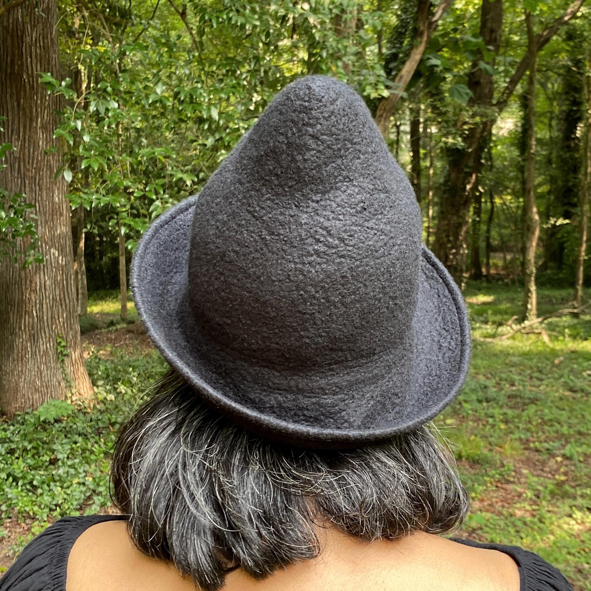 Bard Hat - Brimmed Hat - Wool Felt Hat - Pointed Witch Hat - RPG ...