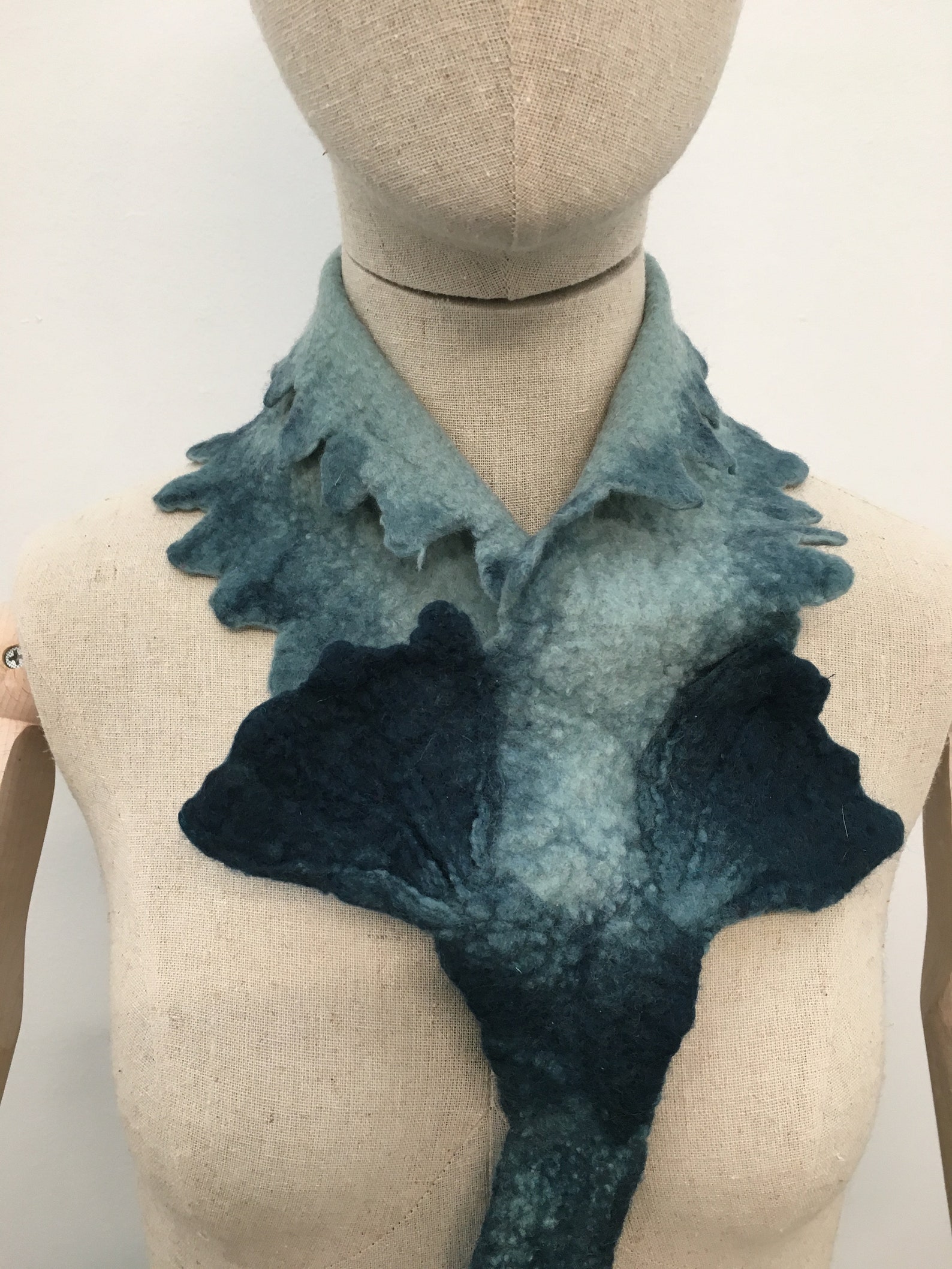 Blue Green Dragon Hatchling Scarf - Hand Felted Merino Wool - Etsy