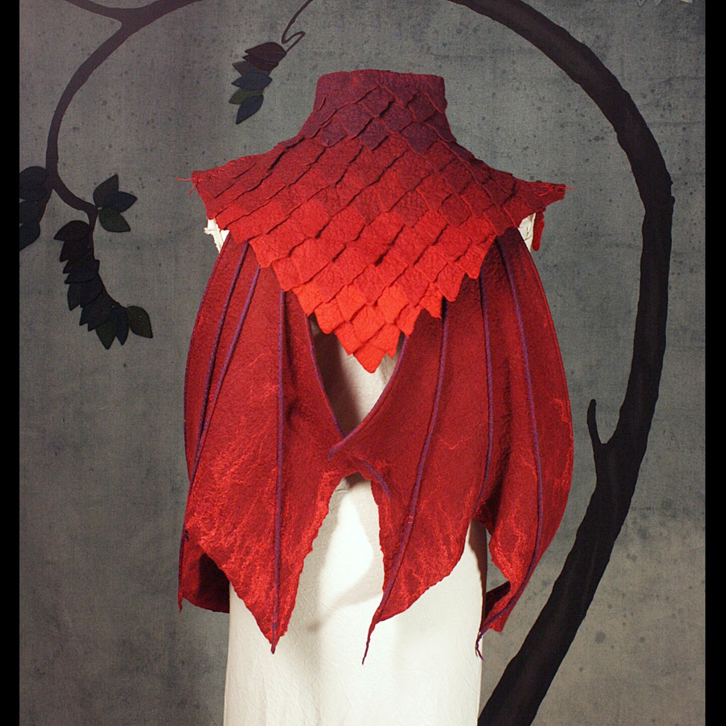 Red Dragon Wings - Hand Felted Merino Wool - Wings Only - Etsy