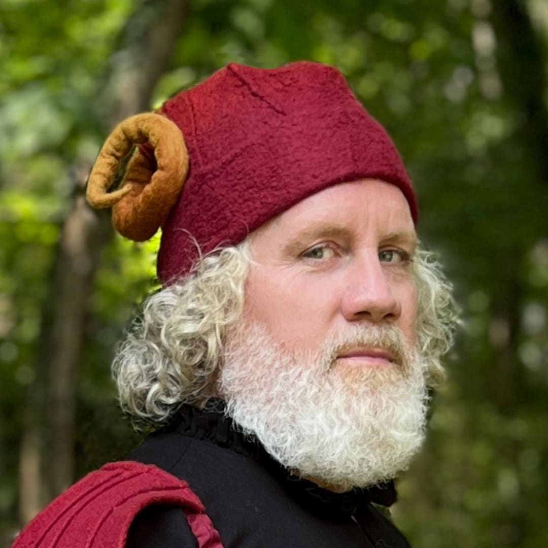 Dark Red and Orange Ram Horns Cap - Hand Felted Hat - Etsy