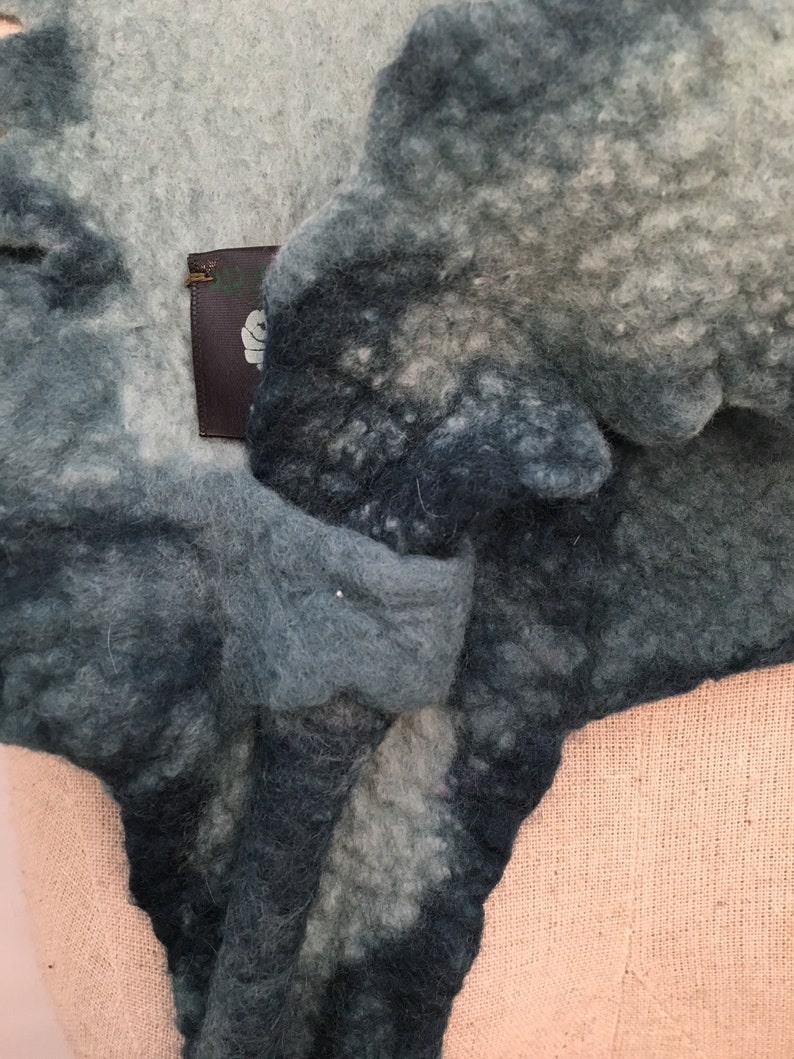 Blue Green Dragon Hatchling Scarf - Hand Felted Merino Wool - Etsy