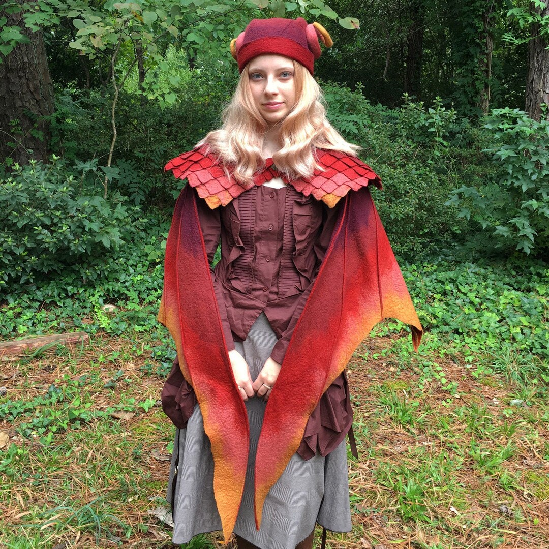 Red Dragon Wings Hand Felted Merino Wool Wings Only Etsy