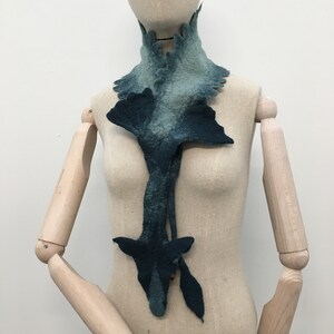 Blue Green Dragon Hatchling Scarf - Hand Felted Merino Wool - Etsy