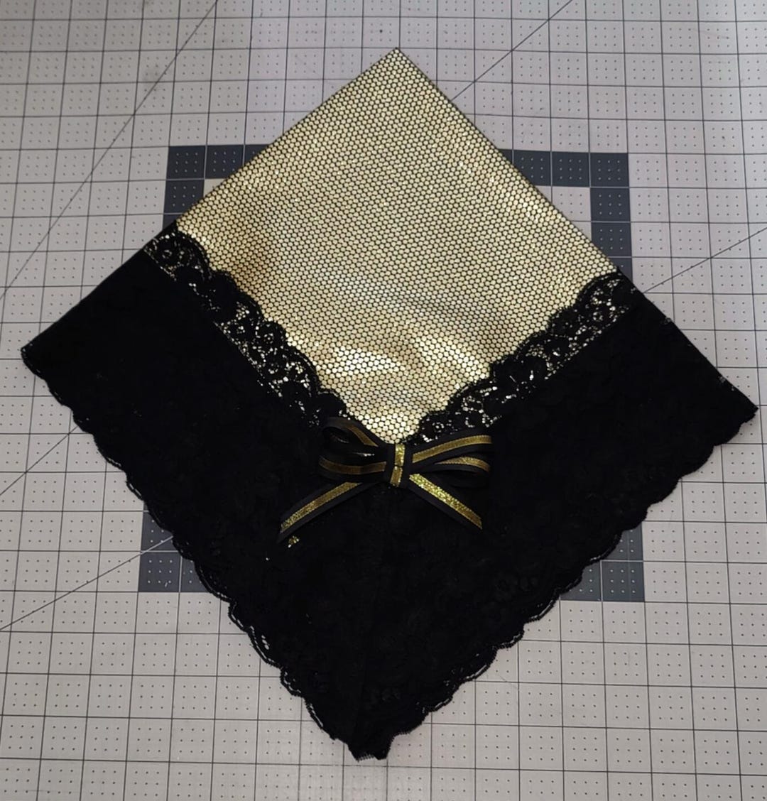 Metallic Gold & Black Large Handkerchief / Lap Scarf - Etsy