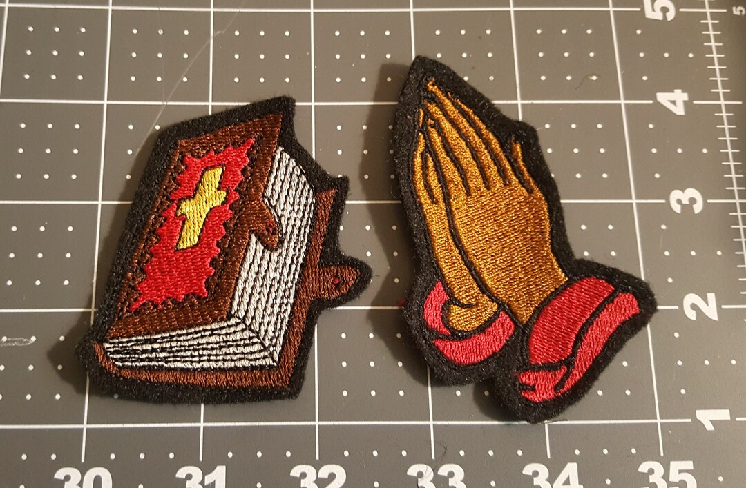 Bible and Praying Hands Pair Patch/appliques - Etsy