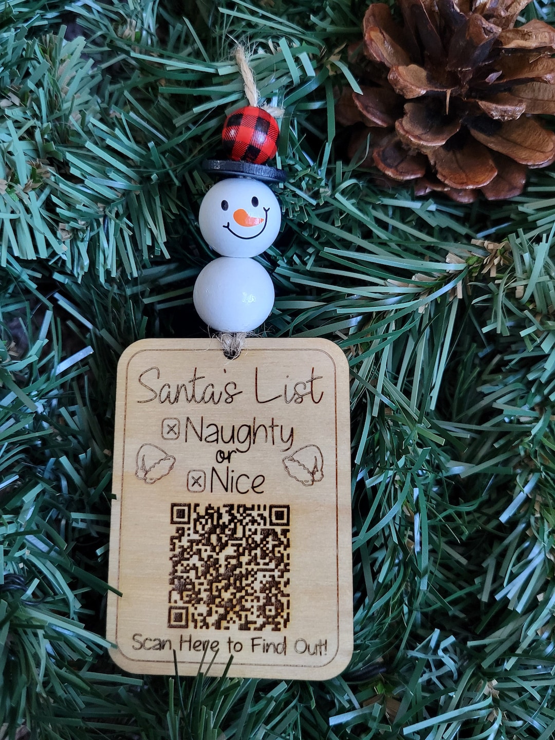 Nice or Naughty List QR Code Ornament - Etsy