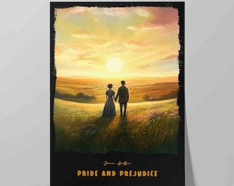 Pride and Prejudice Poster: Vintage Book Cover Art Print - Etsy