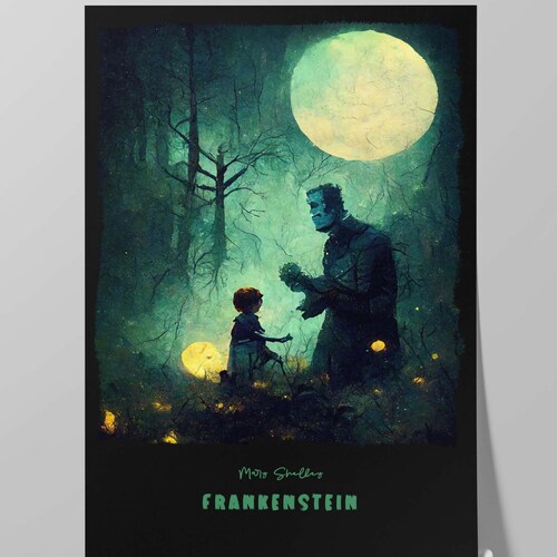 Frankenstein Book Cover Poster Mary Shelley Frankenstein - Etsy