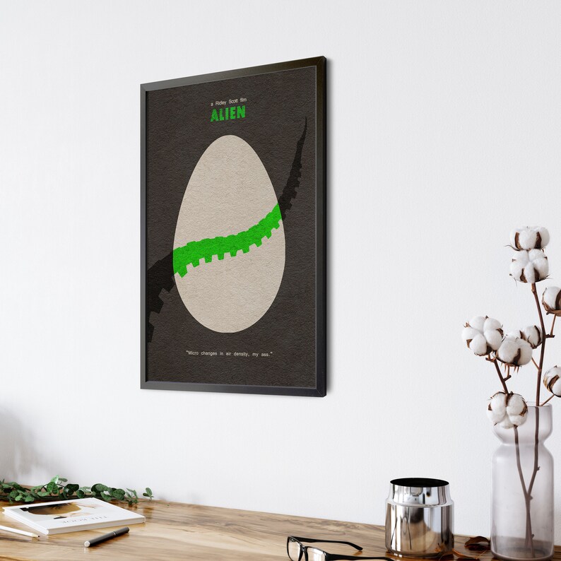 Alien Minimalist Alternative Movie Print & Poster | Etsy