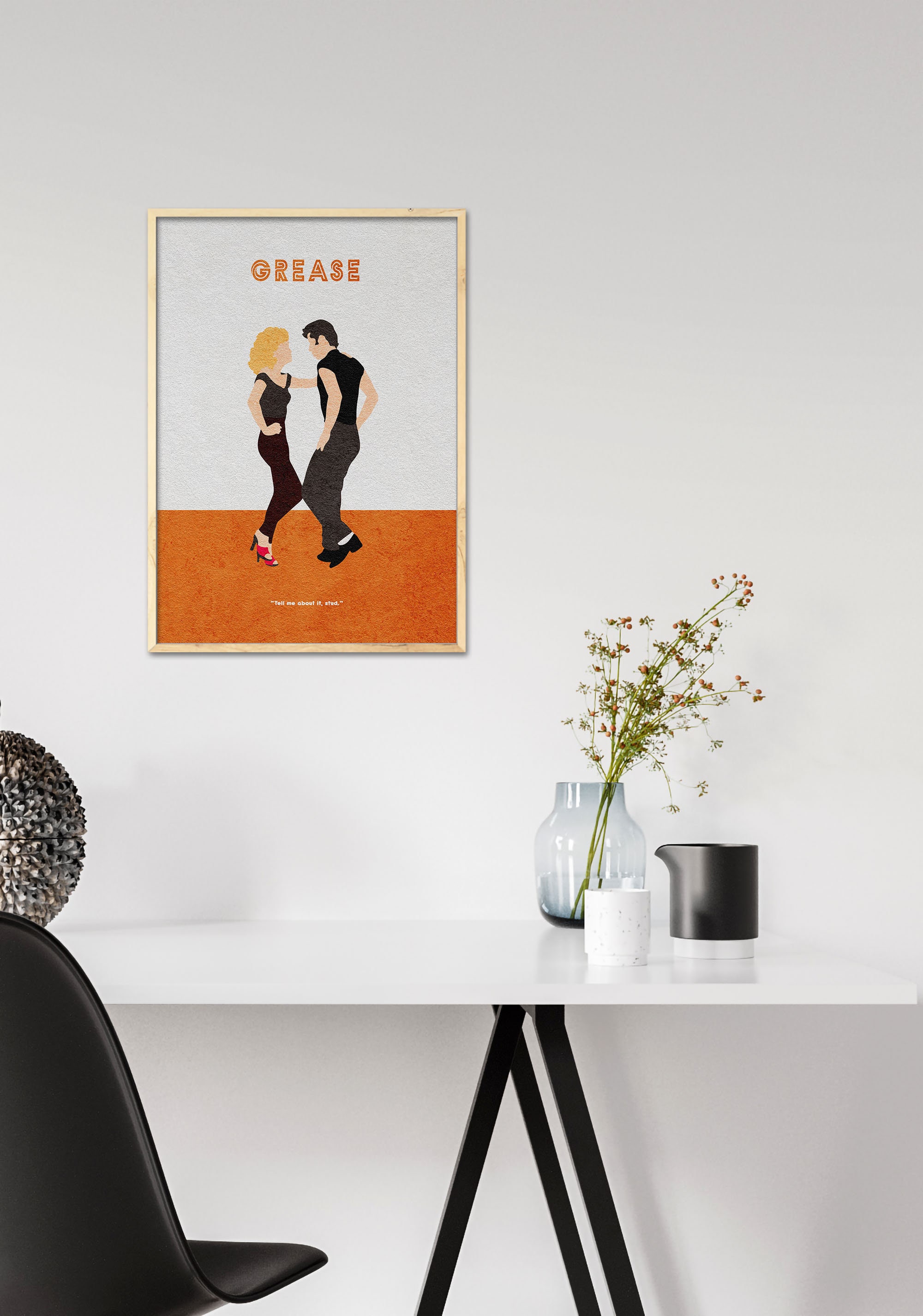 Grease Minimalist Poster / Alternative Movie Print of 70s Cult Musical ...